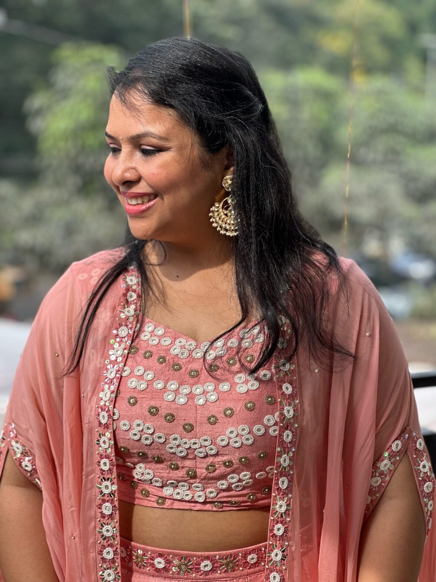 Peach Cape Lehenga Set – Shimpi